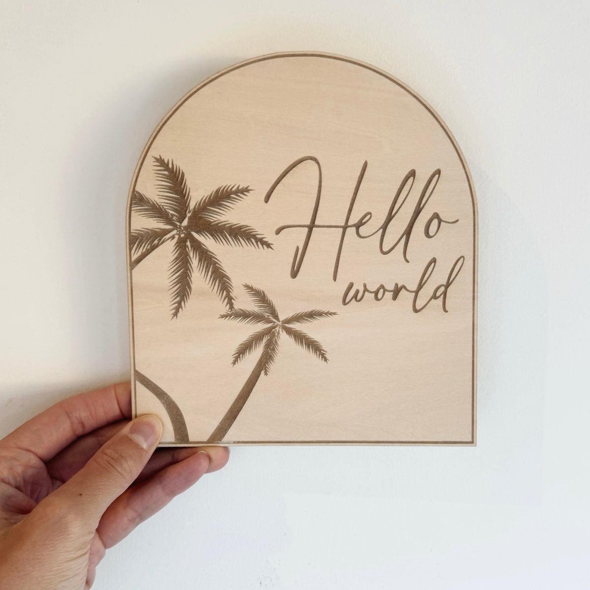 Palm tree themed birth announcement – Maple and Belle